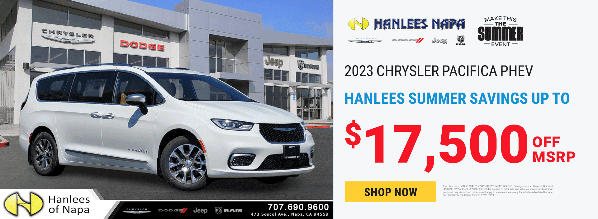 Welcome to Hanlees Chrysler Dodge Jeep Ram of Napa in California