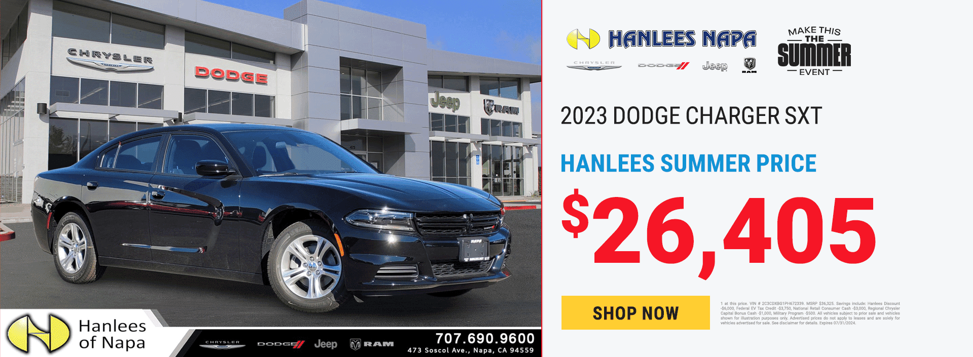 Welcome to Hanlees Chrysler Dodge Jeep Ram of Napa in California
