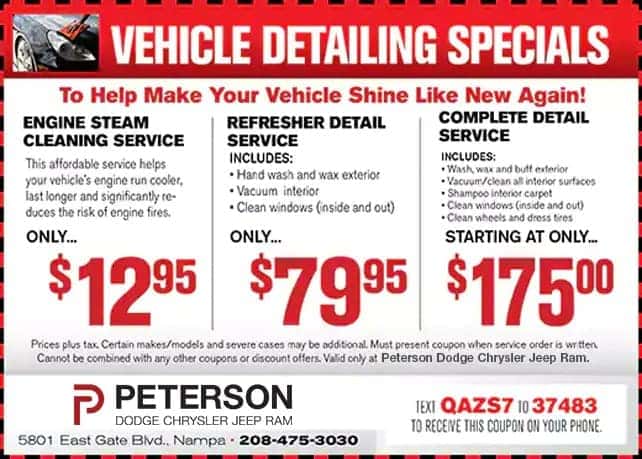 Auto Service Specials | Peterson Chrysler Dodge Jeep Ram