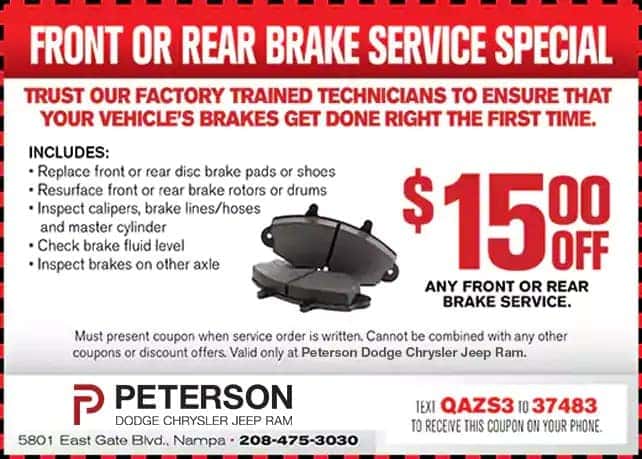 Auto Service Specials | Peterson Chrysler Dodge Jeep Ram